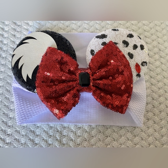 Boutique | Accessories | Dalmatian Ears Bow Headband Disney Birthday ...